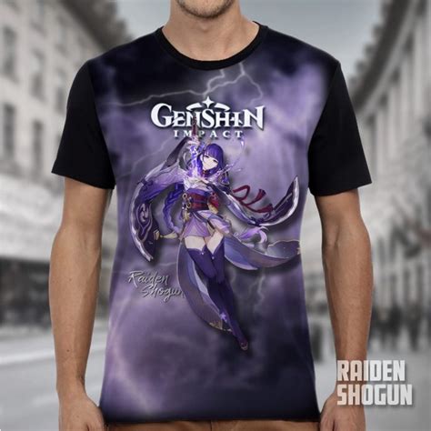 Jual Kaos Genshin Impact Raiden Shogun Baju Tshirt Anime Gamer Distro
