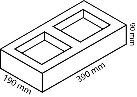 20 71 Half Height Masonry Block 390 X 190 X 90mm
