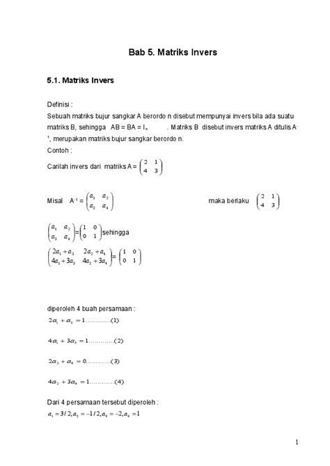 Doc Bab 5 Matriks Invers