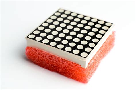 Premium Photo Led Matrix In A Red Foam Sponge Led Matrix Composition