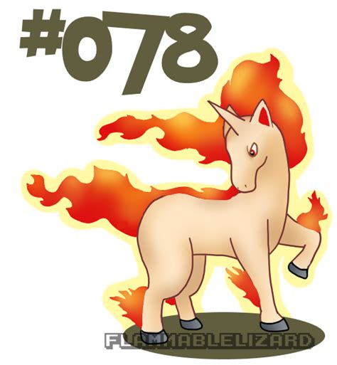 Rapidash Pokemon Swift Mane Galloping Unicorn Sparkling Flames