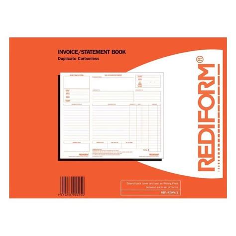 Rediform Book Rtinv2 Invoice Statement Duplicate 50 Leaf Officecentre