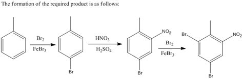 draw the structure of the product of each step in the following three