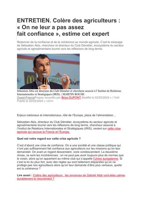 Lecho Demeter Colère Des Agriculteurs