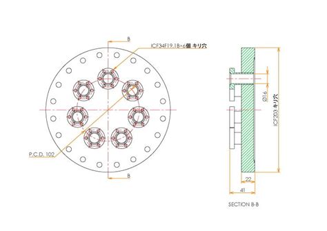 Cf203s34 Icf203 クラスターフランジ Icf34x7 【公式】コスモ・テック 真空部品通販サイト