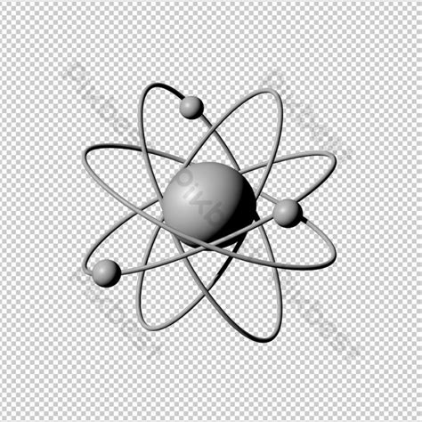Gambar 3d Model Atom Terisolasi Transparan Elemen Grafis  Unduhan