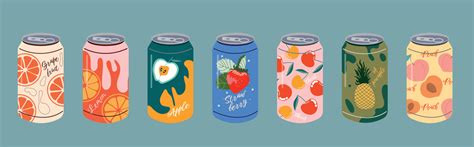 Various Delicious Carbonated Drinks Vector Set Of Soft Drinks In