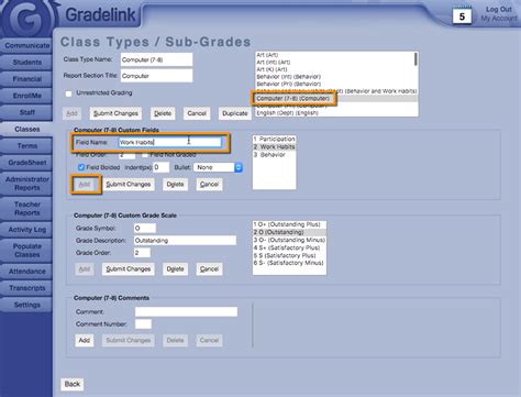 Creating And Editing Sub Grades