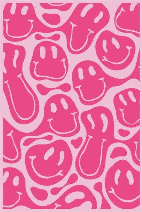 Download Pink Melting Smiley Faces Pattern Wallpaper
