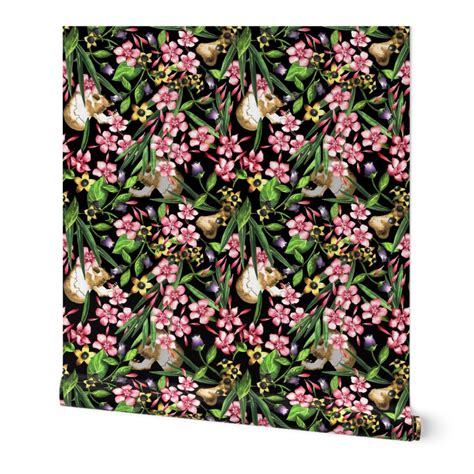 Skull And Bones With Oleander And Deadly Wallpaper Spoonflower
