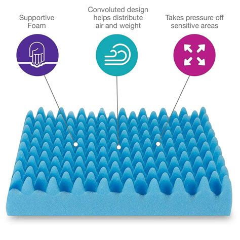 Egg Crate Sculpted Foam Seat Cushion Without Back Blue