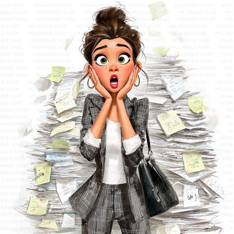 Office Lady Clipart Bundle Jpeg Busy Workplace Png Quirky Workday