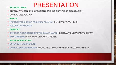 Metacarpo Phalyngeal Joint Dislocationpptx