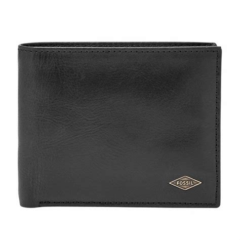 Engraved Fossil Ryan Black Rfid And Passcase Wallet