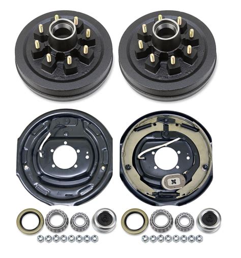 8 On 65 Trailer Hub Drum Kits With 12x2 Electric Brakes For 7000lb