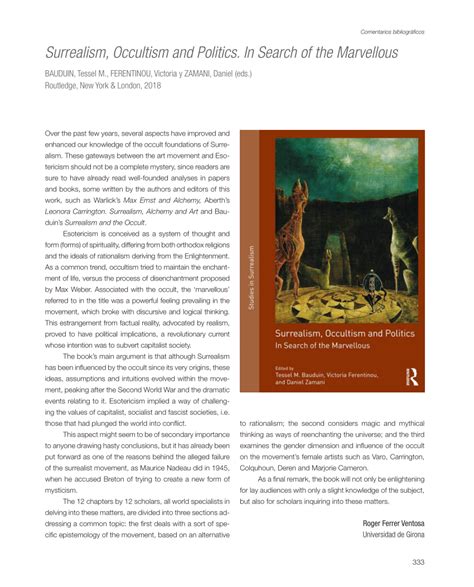 Pdf Review Surrealism Occultism And Politics In Search Of The Marvellous Bauduin Tessel M