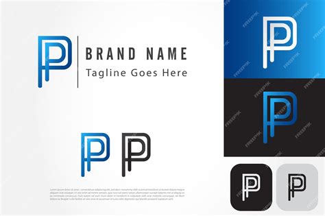 Premium Vector Initial Letter P Or Pp Monogram Wordmark Letter Mark Modern Logo Design Template
