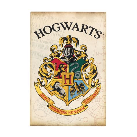 Harry Potter Hogwarts Crest Colorful Wood Wall Decor For Man Cave
