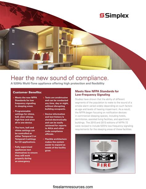 Simplex Truealert Es Multi Tone Appliance Sell Sheet Download Fire Alarm Documents