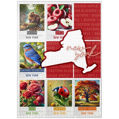 Mypuzzle New York State Symbols Poster Premium 1000 Piece Jigsaw