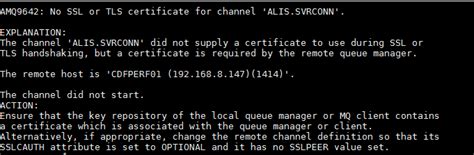Ssl Certificate Connecting To A Remote Queue Manager From An Aix Machine Using Ssl Stack
