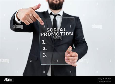 Text Sign Showing Social Promotion Word For Evaluate The Functionality