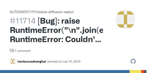 Bug Raise Runtimeerrornjoinerrorbits Runtimeerror Couldnt