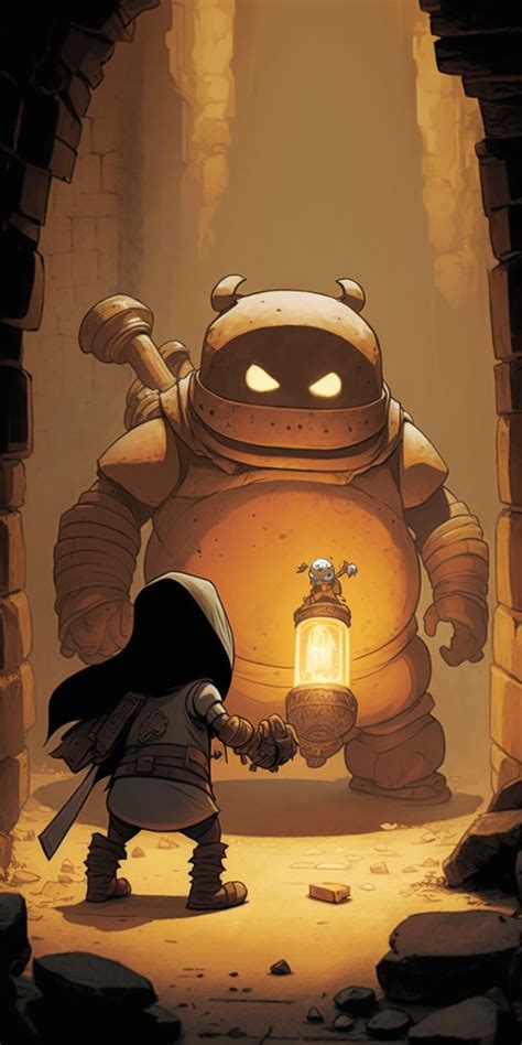 The Tiny Ninja And His Friend The Round Knight Is Sneaking Around A