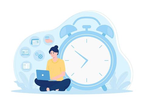 Work On Time Concept Flat Illustration 33490883 Vector Art At Vecteezy