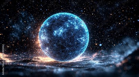 Graphia Spherical Mesh Grid Globe Or Ball In Circular Net Wireframe Science And Technology