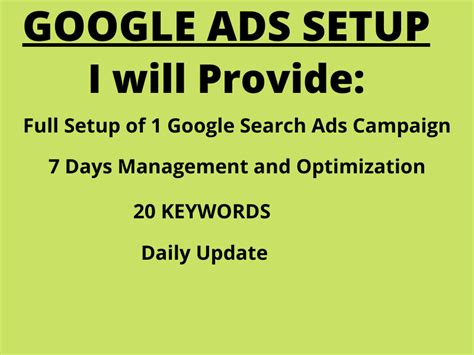 Setup And Optimize Your Google Ads Campaigns For SEOClerks