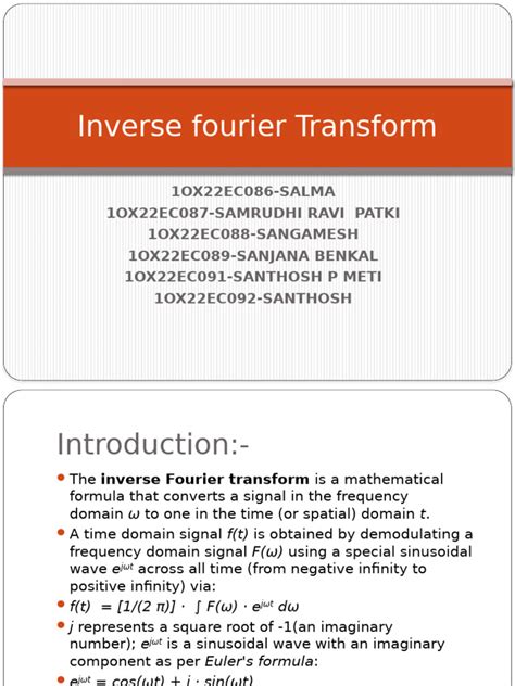 Inverse Fourier Transform Explained Pdf