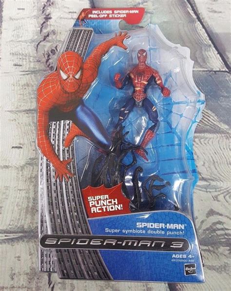 New Spiderman 3 Action Figure W Double Punch Hasbro Super Symbiote
