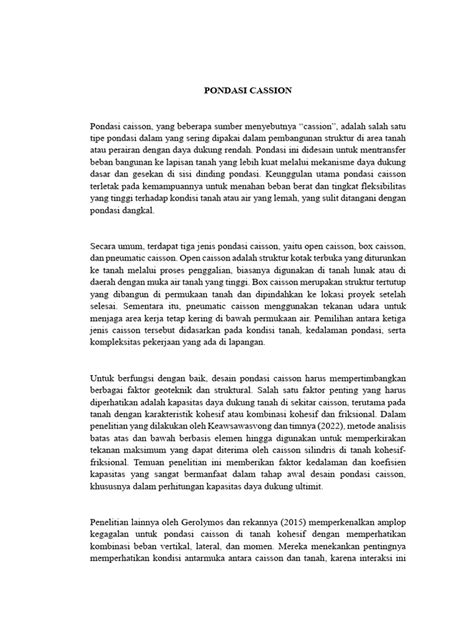Pondasi Cassion Pdf