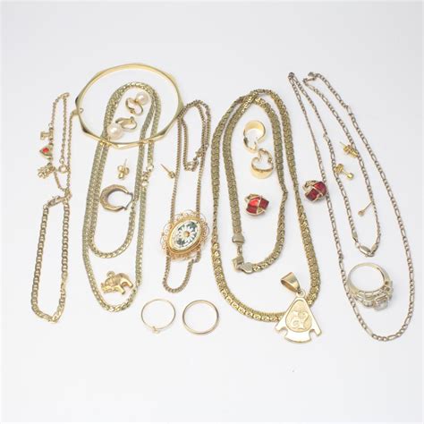 10 Mixed Gold Platedfilled Jewelry Property Room