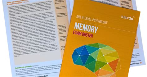 Memory Exam Buster Revision Guide For Aqa A Level Psychology Exams Up To 2026 Shop Tutor2u