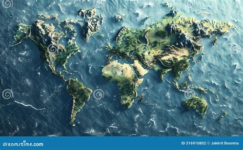 Highly Detailed 3d Render Of Planet Earth With Continents And Oceans