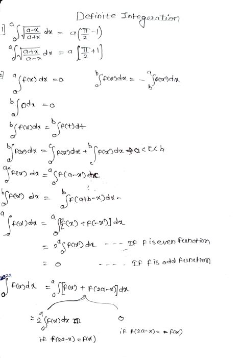 Solution Definite Integration Formulas Calculus Most Important Studypool
