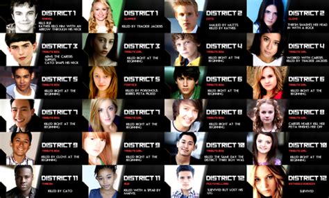 Hunger Games Tributes Names And Districts