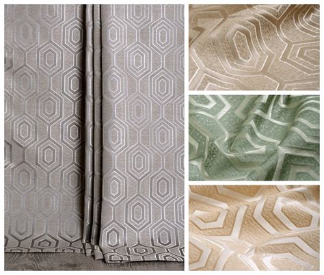 Jacquard Geometric Pattern Fabric By The Yard 4 Colors Multipurpose