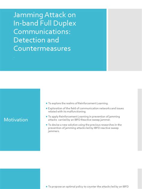 Jamming Attack On In Band Full Duplex Communications 1 Pptx 1 Download Free Pdf Radio