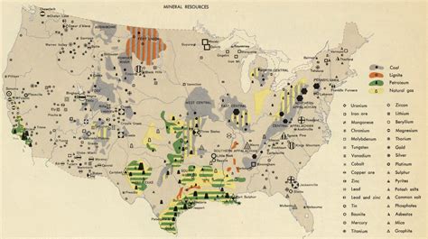 Mineral Resources Of The United States 1960s Map Rmapporn