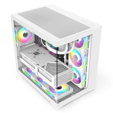 Latest Cool Design Wide Cube Pc Case Double Sided Glass Atx Gaming