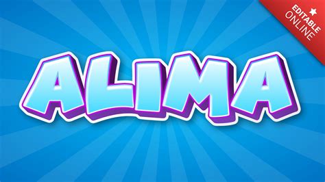 Alima Funny Cartoon Text Effect Generator