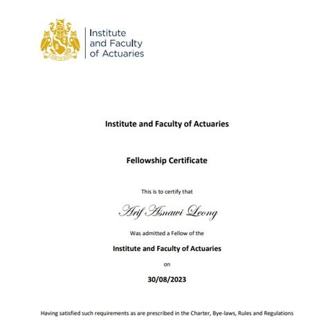 Ifoa Fellowship Actuarialjourney Achievementunlocked Arif Asnawi Leong Fia