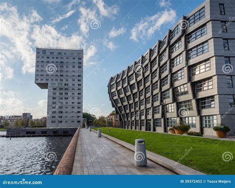 Appartment Buildings In The Modern City Centre Of Almere The Ne