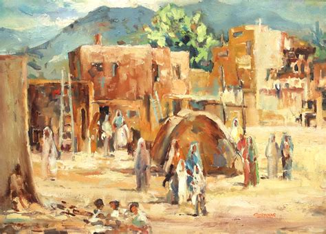 Victor Czerkas 1914 2003 Village Life Pdc91602a 0222 014