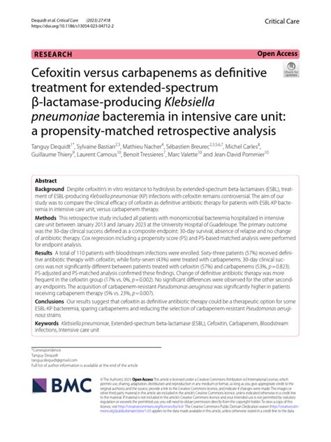 Cefoxitin Versus Carbapenems As Definitive Treatment Pdf