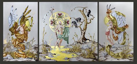 Elijah At The Brook Of Kerith Cherith Triptych — Randall M Good