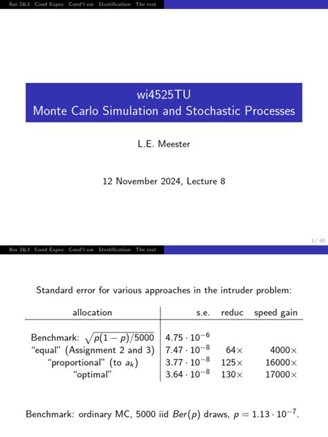 Lecture8 Handout Pdf Stratified Sampling Expected Value